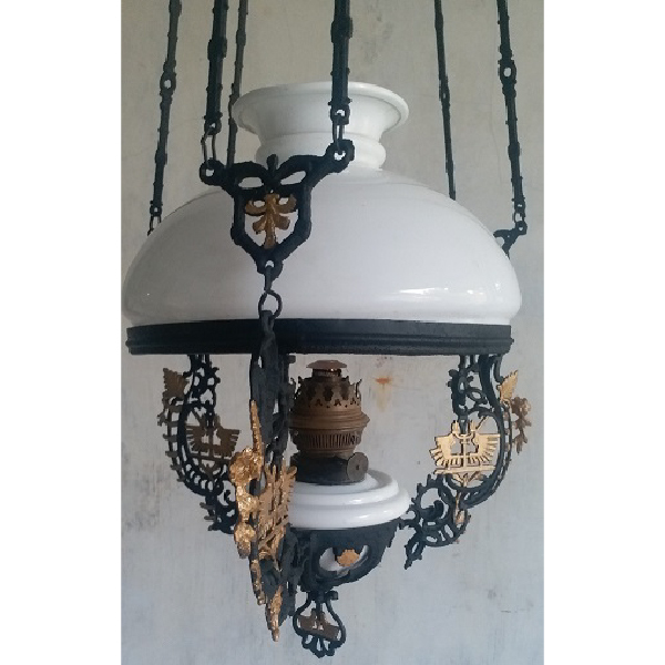 Jual Original art deco Lampu minyak kerek / katrol kuno ornamen CAMERCO ...
