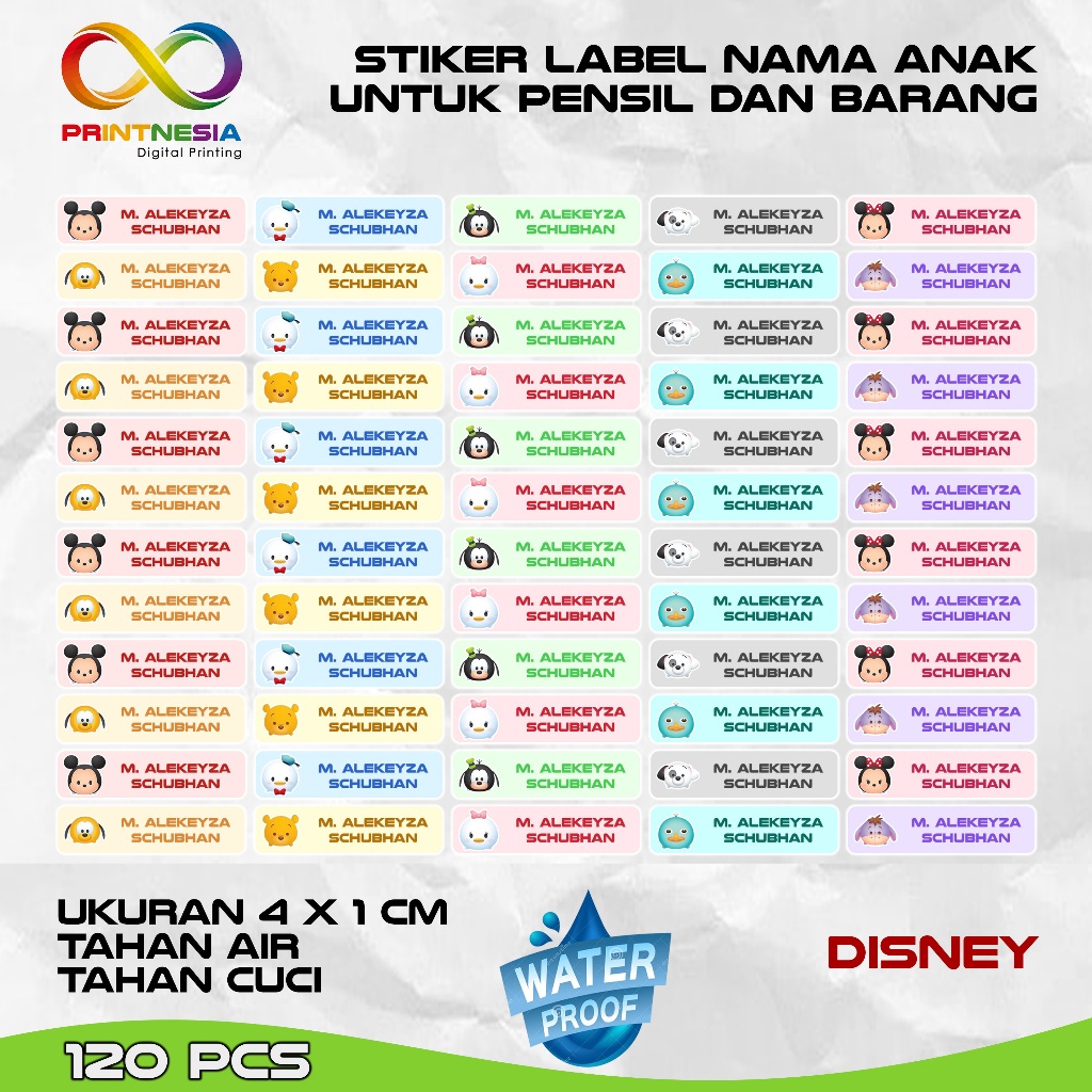 Jual Stiker Label Nama Anak Custom Ukuran Small - Stiker Pensil Nama ...