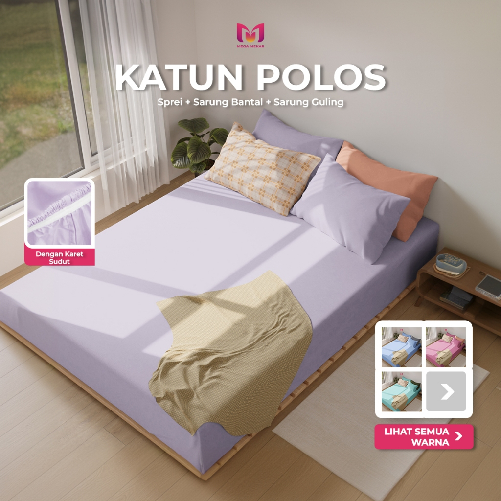 Jual Sprei Set Katun Polos Aesthetic Korean Minimalis / Sprai Polos ...