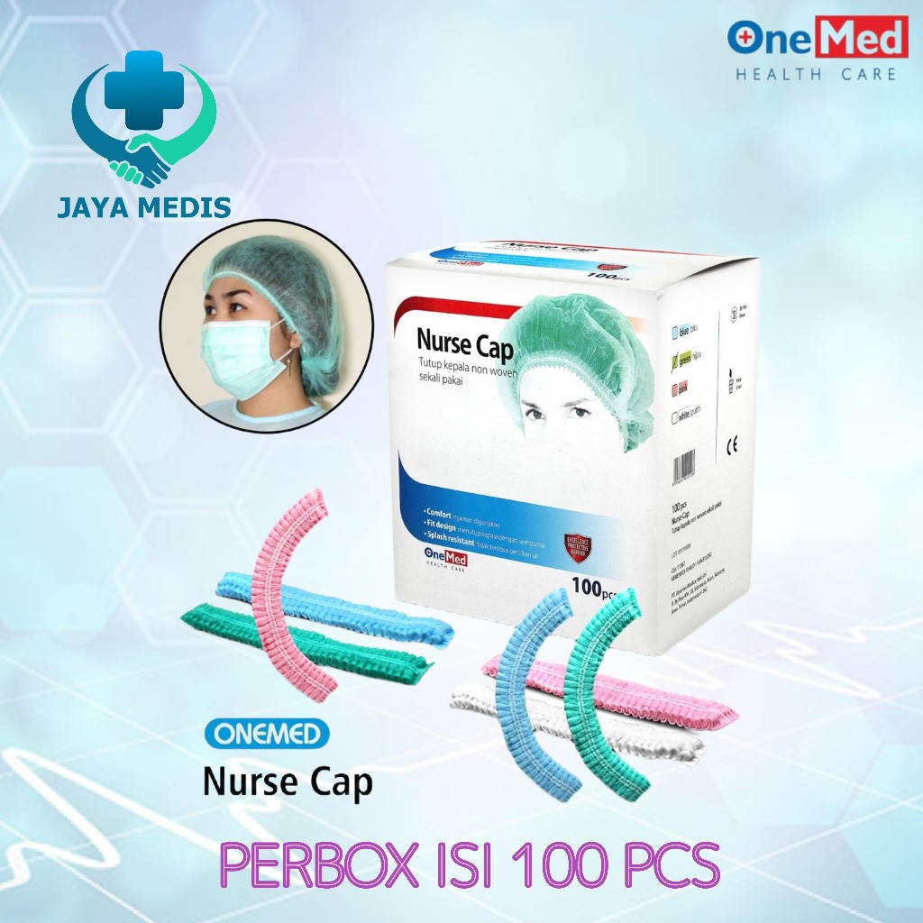 Jual Nurse Cap Onemed Nursecap isi 100 pcs Hair cap Hair Net Penutup ...
