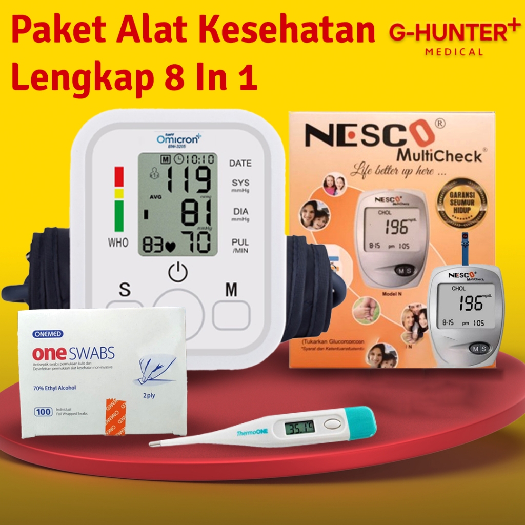 Jual Paket Alat Kesehatan Lengkap 5 in 1 / Nesco Multicheck 3 in 1 / Oximeter / Thermometer Gun ...