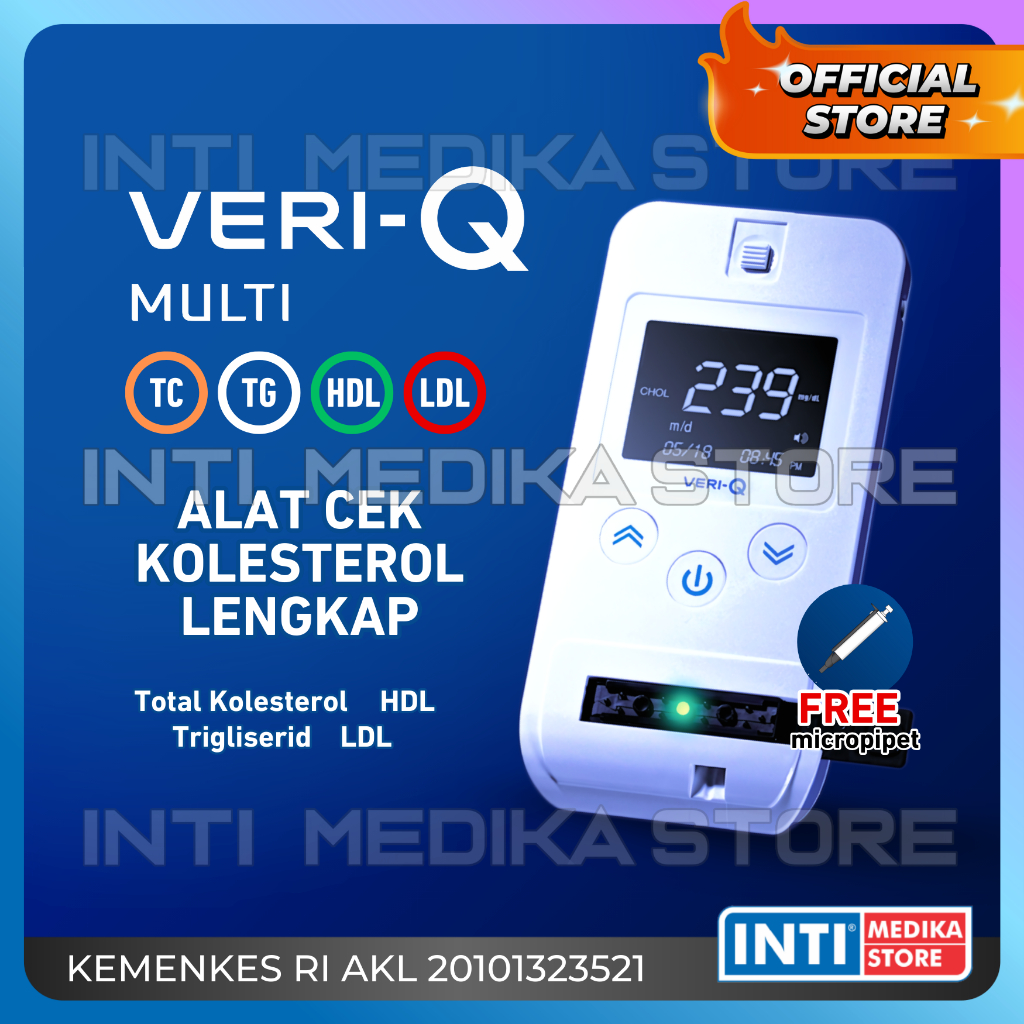 Jual VERI Q - Alat Cek KOLESTEROL LENGKAP 4in1 LDL HDL Trigliserid ...