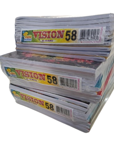 Jual Buku Tulis VISION 58 Lembar 1 Pack Isi 10 Buku /Buku Garis/Murah ...