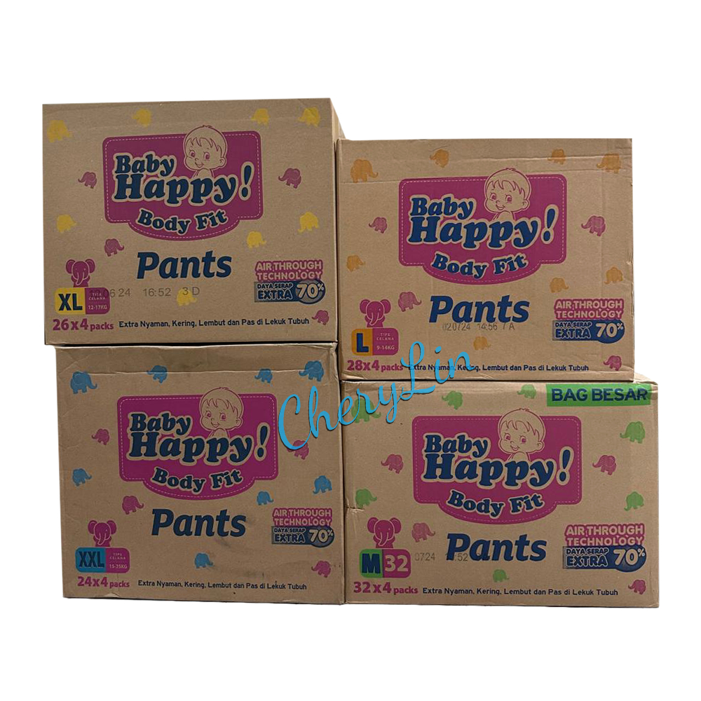 Jual BABY HAPPY PANTS L28 / M32 /XL26 / XXL24 [1 DUS] | Shopee Indonesia