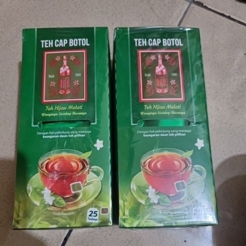 Jual Teh hijau melati cap botol isi 25 tea bags | Shopee Indonesia