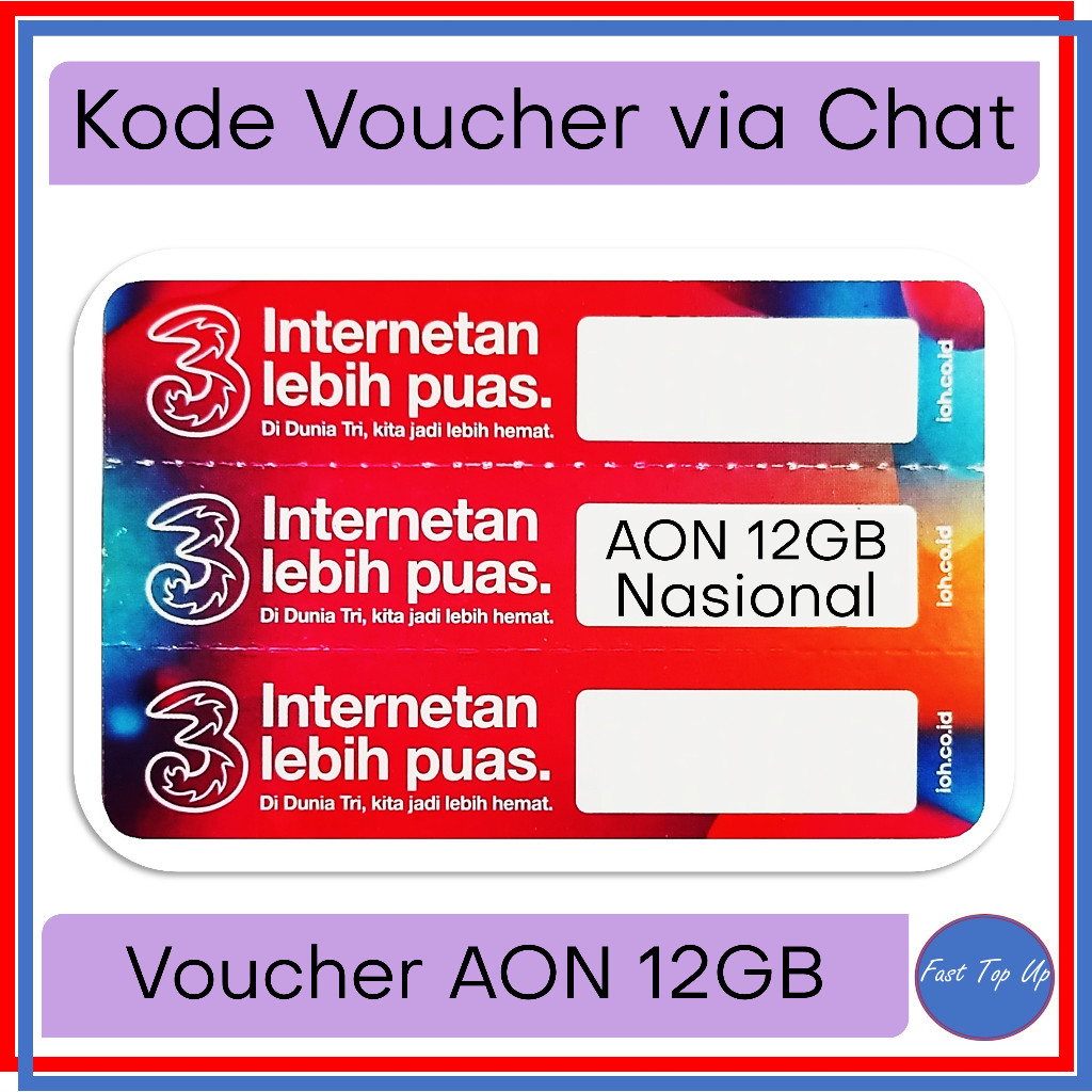 Jual Voucher Tri AON 12GB NASIONAL | Shopee Indonesia