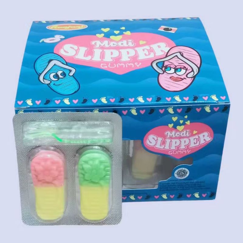 Jual Permen Lunak Modi Slipper Bentuk Sandal Jepit Ranjani box isi 24 ...