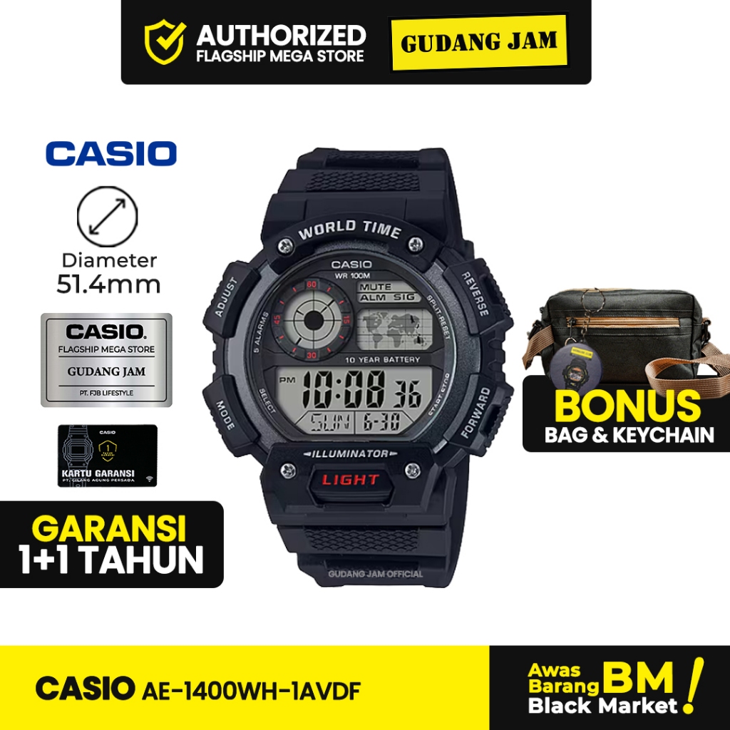 Jual Jam Tangan Casio AE-1400WH-1AVDF AE-1400WH AE-1400 AE1400WH AE ...
