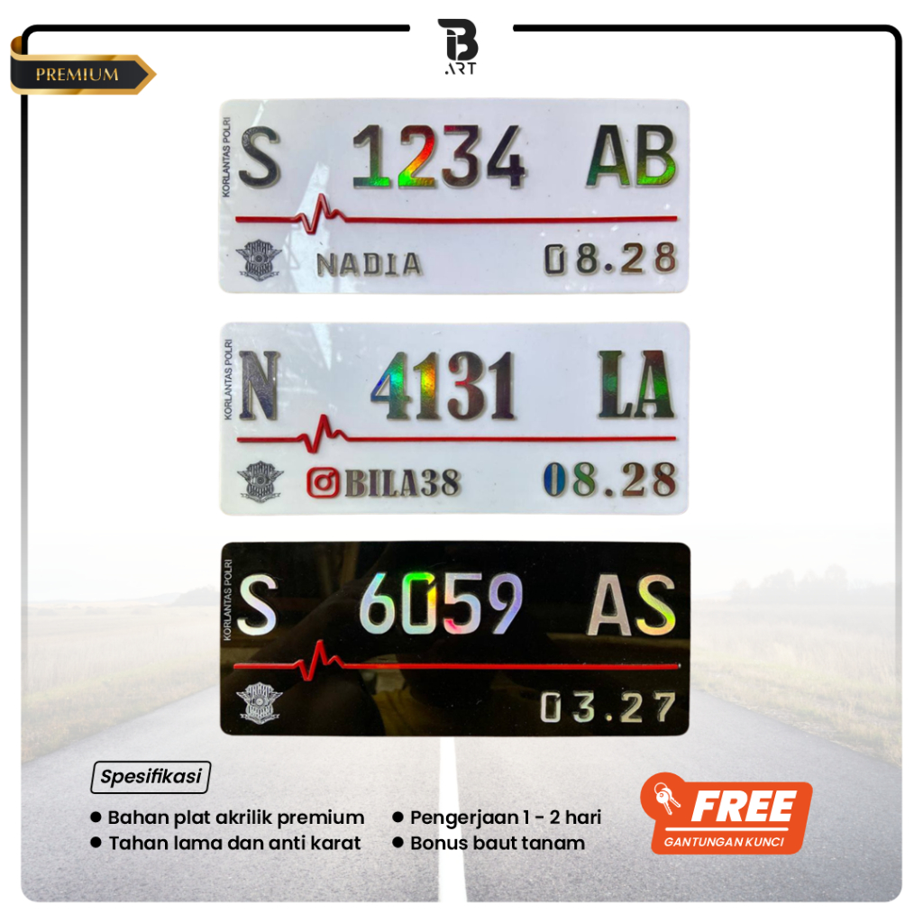 Jual Plat Nomor Motor Putih Baut tanam / Plat nomor Motor Model Baru ...