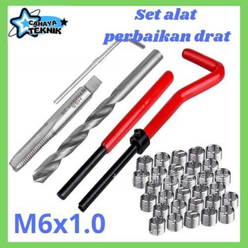 Jual 1 set thread repair m6 x1 recoil set drat baut 10 verbos perbaikan drat rusak | Shopee ...
