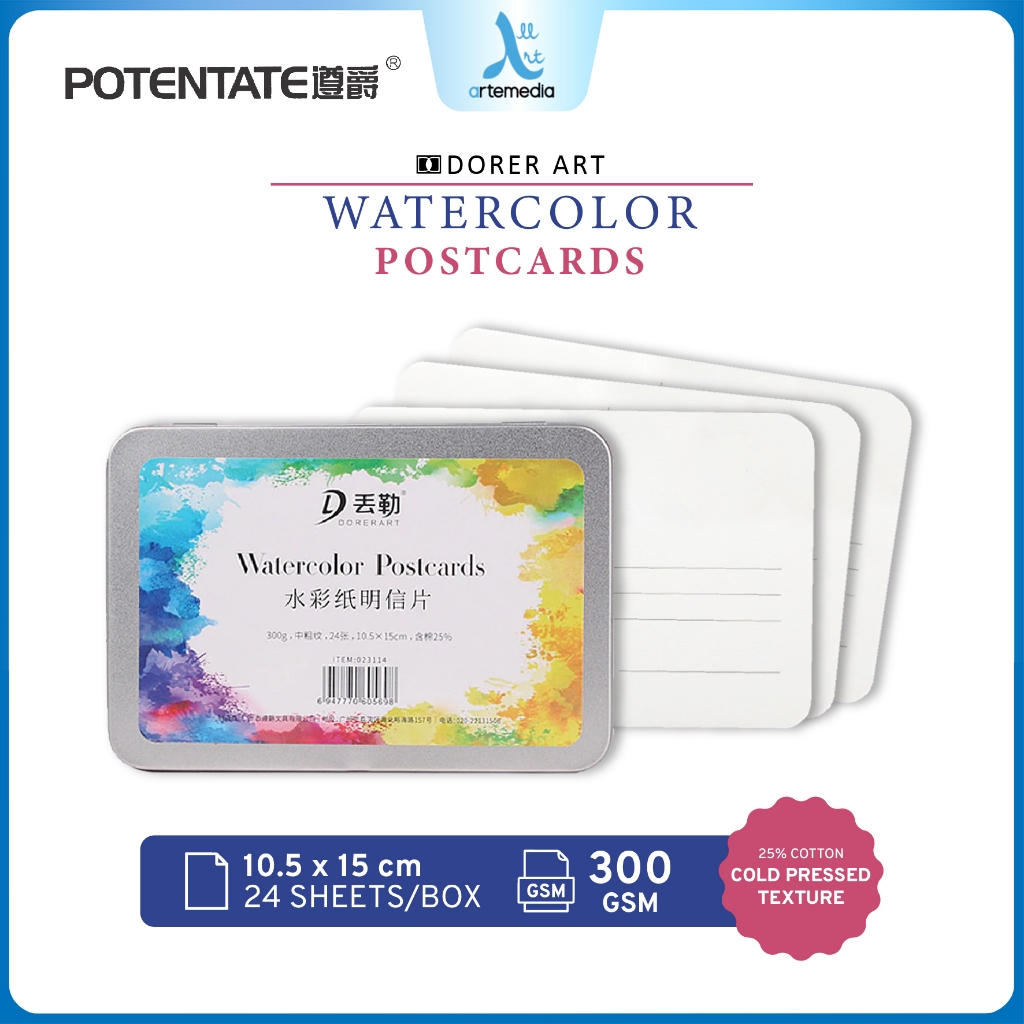 Jual Potentate Dorer Art Watercolor Paper Postcard Metal Box | Shopee ...