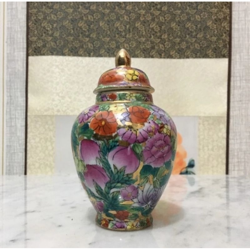 Jual Guci vas keramik mini motif seribu bunga air mas | Shopee Indonesia