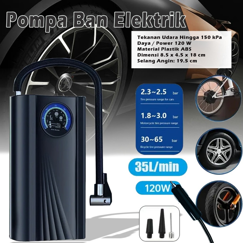 Jual RALALI Pompa Ban Mobil Elektrik Inflator Portable 3600 mAh - Pompa ...