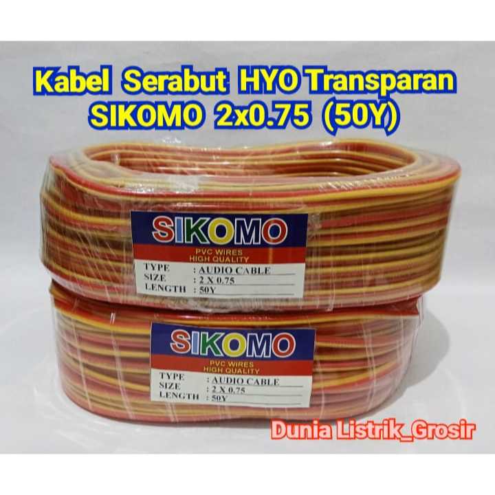 Jual Kabel Listrik Kabel Selang HYO SIKOMO 2x0,75 - 50y Merah Kuning ...