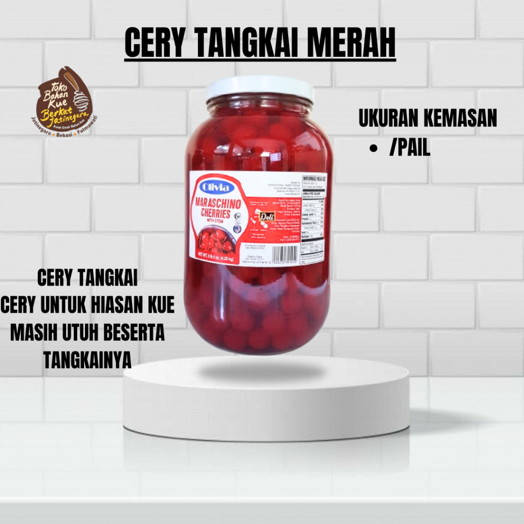 Jual TOPPING CAKE CERY TANGKAI MERAH / CERY HIASAN KUE / CERY MERAH ...