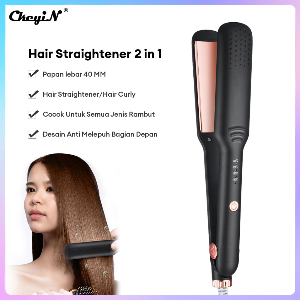 Jual CkeyiN Catokan Rambut 2 in 1 Hair Straightener 40MM Hair Curly Catok Pelurus Rambut Catokan ...