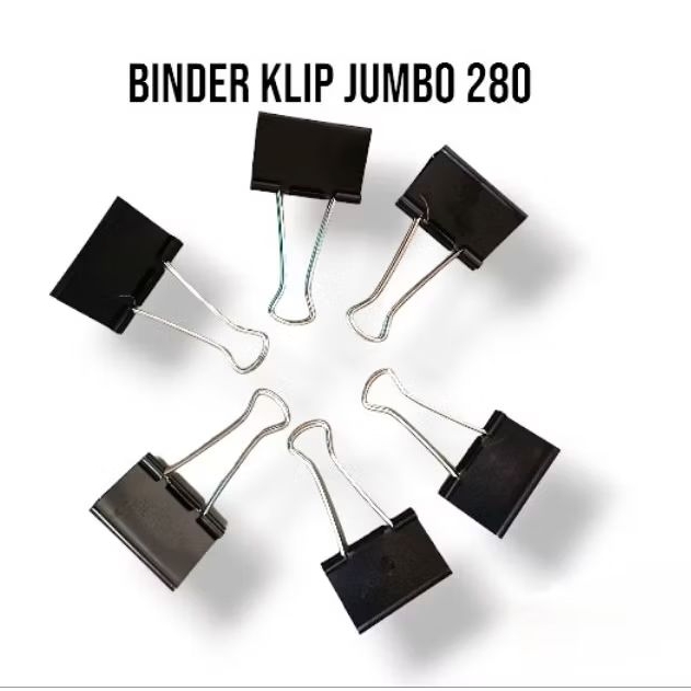 Jual binder clip hitam besar 280 klip kertas hitam jumbo 60 mm ( 6 pcs ...