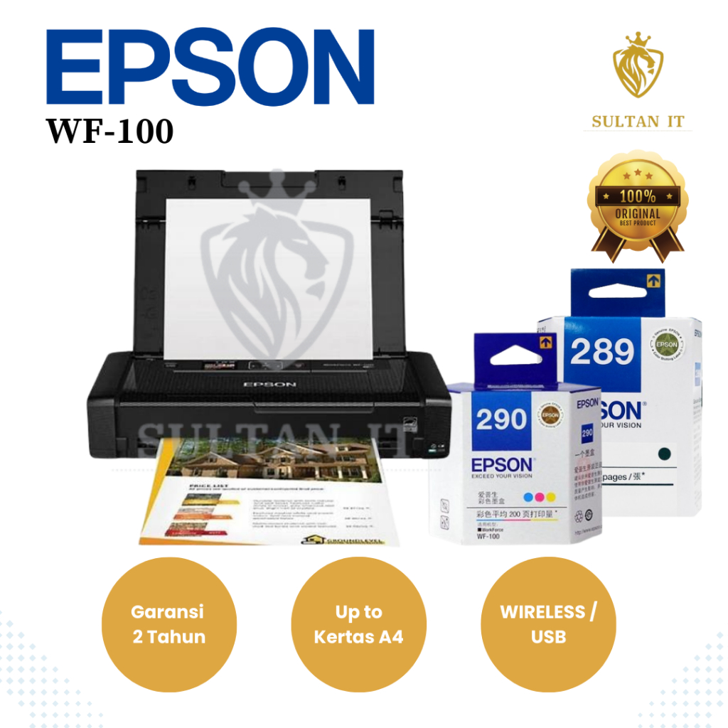 Jual Printer Epson WorkForce WF-100 Wi-Fi Inkjet Printer Original ...