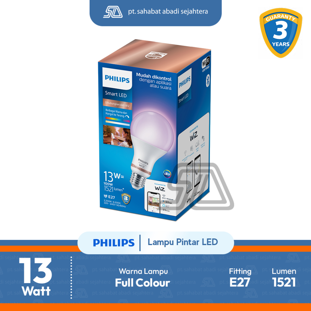 Jual Lampu Phlips LED WI-FI 13W Color+TunableWhite (RGB) Warna - warni WIFI | Shopee Indonesia