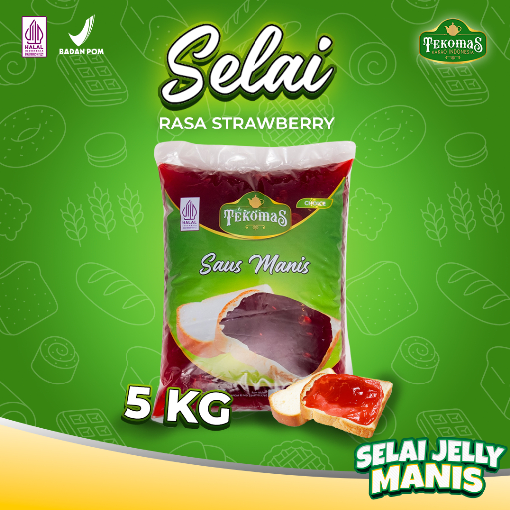 Jual TEKOMAS - Selai Jelly Rasa Stroberi 5 Kg Isian dan topping roti ...