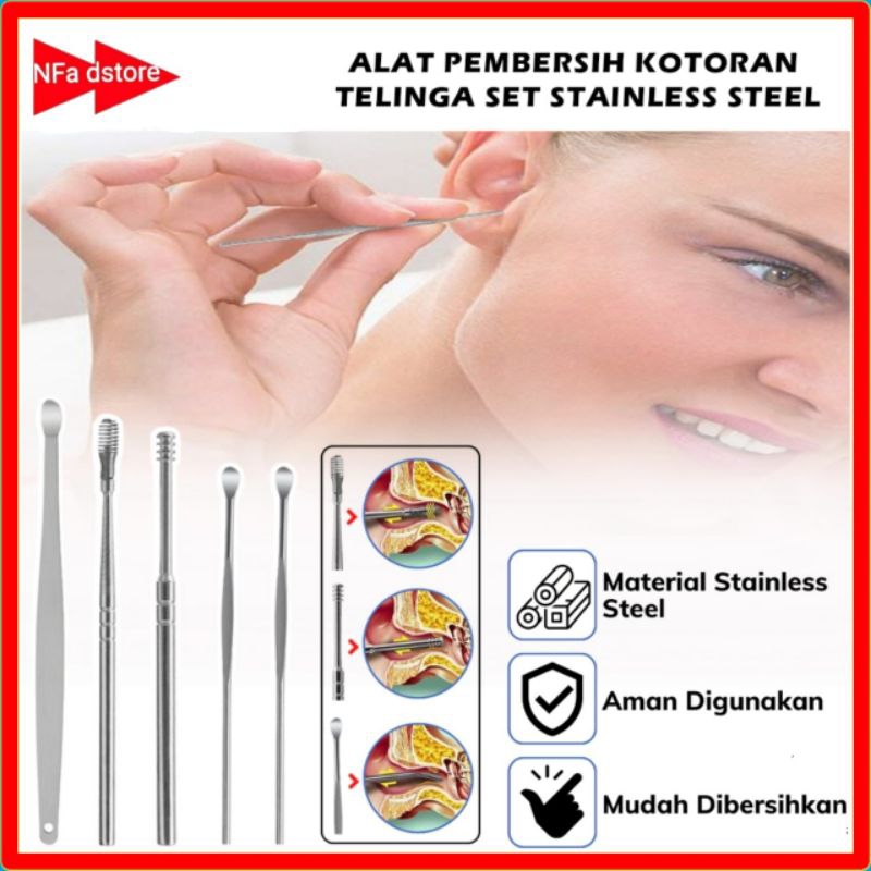 Jual Alat Pembersih Kotoran Telinga Set 6 Pcs | Shopee Indonesia