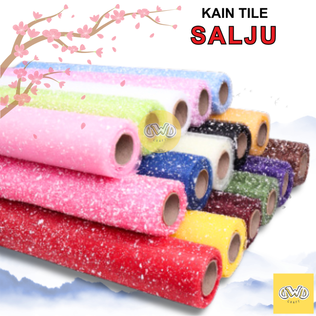Jual Kain TILE SALJU / Snow Mesh Tile per roll BUKET BUNGA FLOWER ...