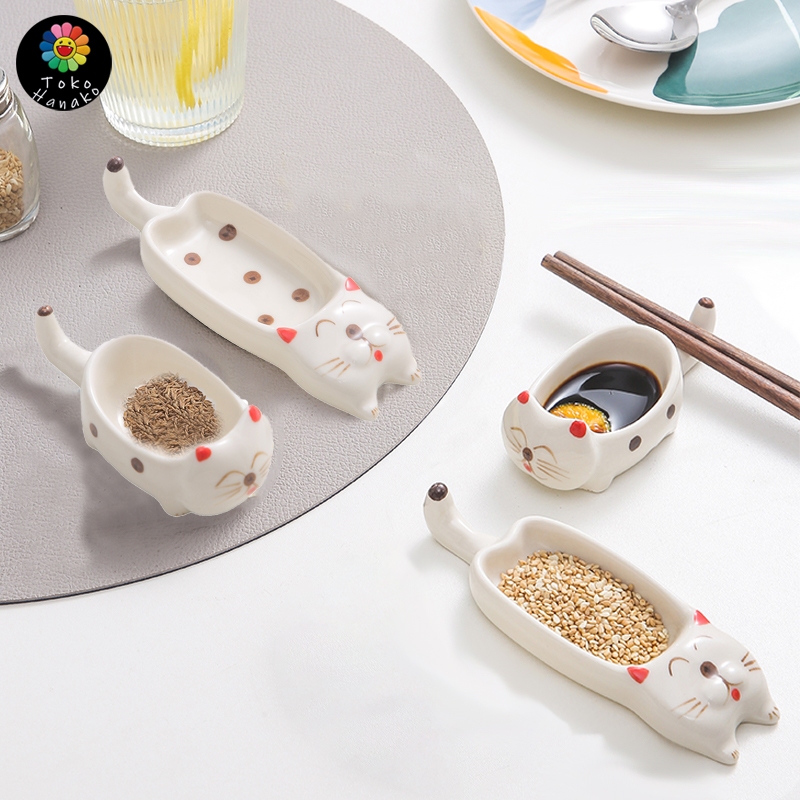Jual Sauce Plate Cute Ceramic Piring Saus Bermotif Kucing Piring Saji ...