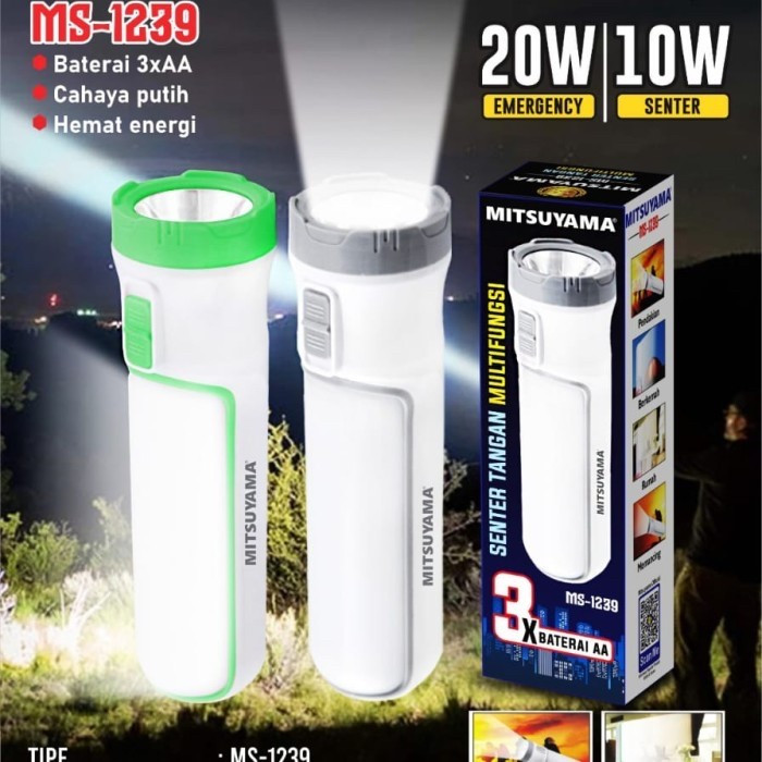 Jual MS-1239 Senter tangan baterai led multifungsi lampu emergency 1239 ...