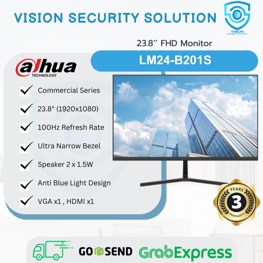 Jual Dahua Monitor LM24-B201S LED 24 inch IPS VGA HDMI Speaker For CCTV - Monitor - Garansi ...