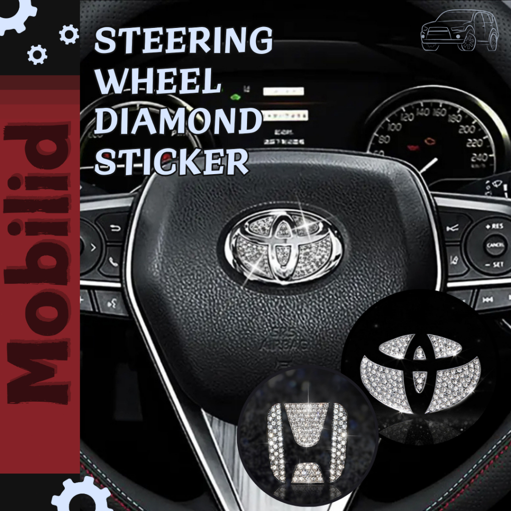 Jual Stiker Emblem Logo Stir Mobil Car Steering Wheel Diamond Sticker ...