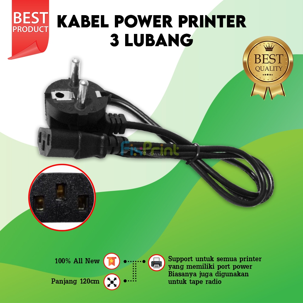 Jual Kabel Power 3 Lubang CPU Komputer Ke Listrik Cable Adaptor Printer ...