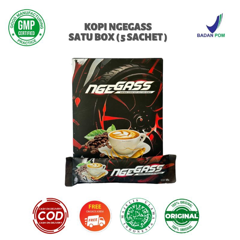 Jual Kopi Ngegass Kemasan 1 Box ( Isi 5 sachet ) 100% Original | Shopee ...