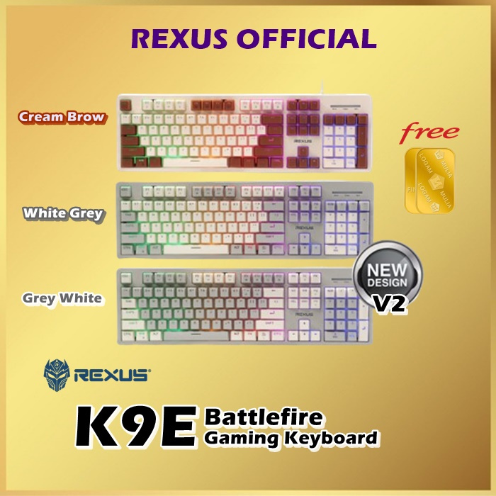 Jual Rexus K9E V2 Battlefire Gaming Keyboard K9 E | Shopee Indonesia