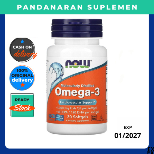 Jual Suplemen Vitamin Omega 3 Fish Oil Now Minyak ikan 1000 mg 30 ...