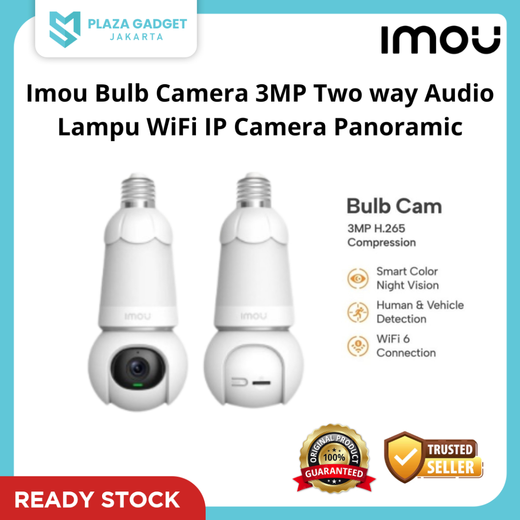 Jual Imou Bulb Camera 3MP Two way Audio Lampu WiFi IP Camera Panoramic ...