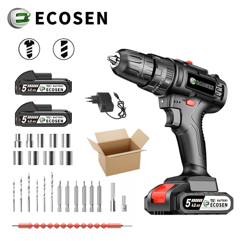 Jual ECOSEN Mesin Bor Baterai Tangan 98V Bor Listrik Bor cas Bor mini ...