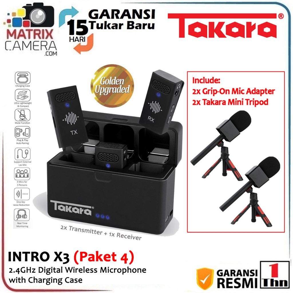 Jual Takara INTRO X3 2.4GHz Digital Wireless Mic Microphone with ...