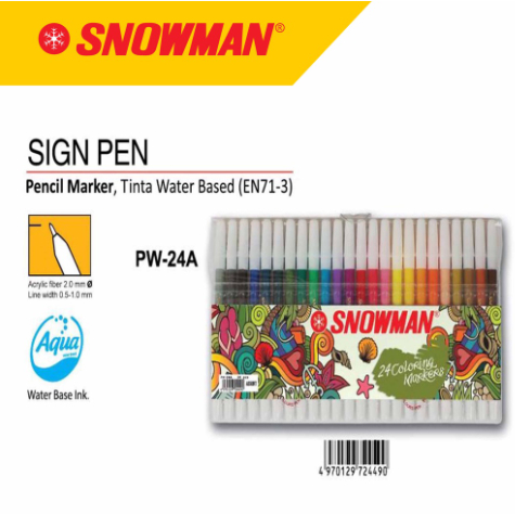Jual Spidol Set / Sing Pen 24 Warna PW-24A Snowman | Shopee Indonesia