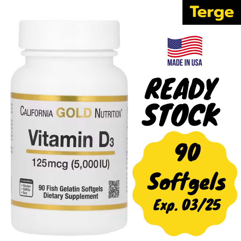 Jual California Gold Nutrition CGN Vitamin D3 125 mcg 5000IU 90 & 360 ...