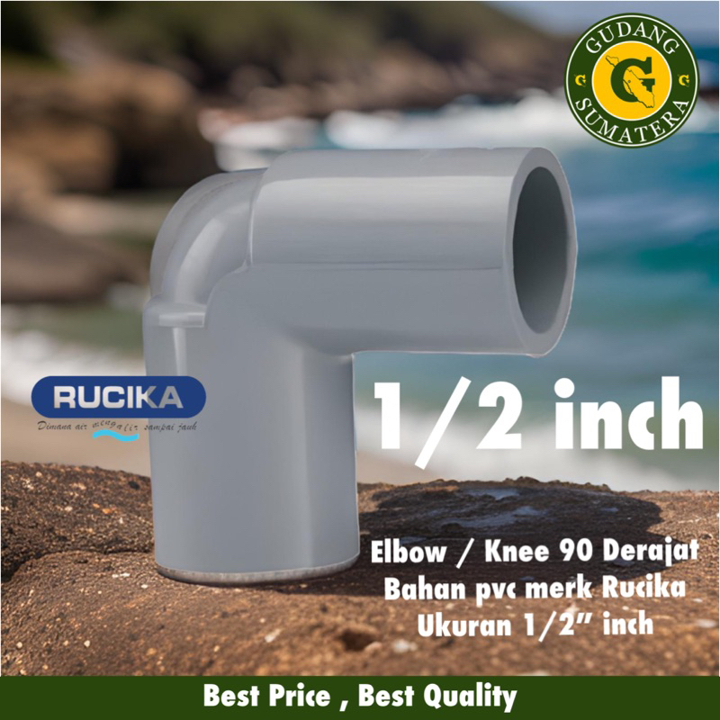 Jual Elbow / Knee 1/2" inch PVC Rucika AW 90 Derajat | Shopee Indonesia