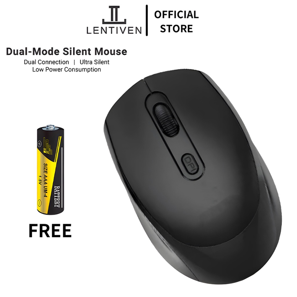 Jual Mouse Wireless LENTIVEN M25 2.4G 1600DPI Receiver USB untuk PC ...