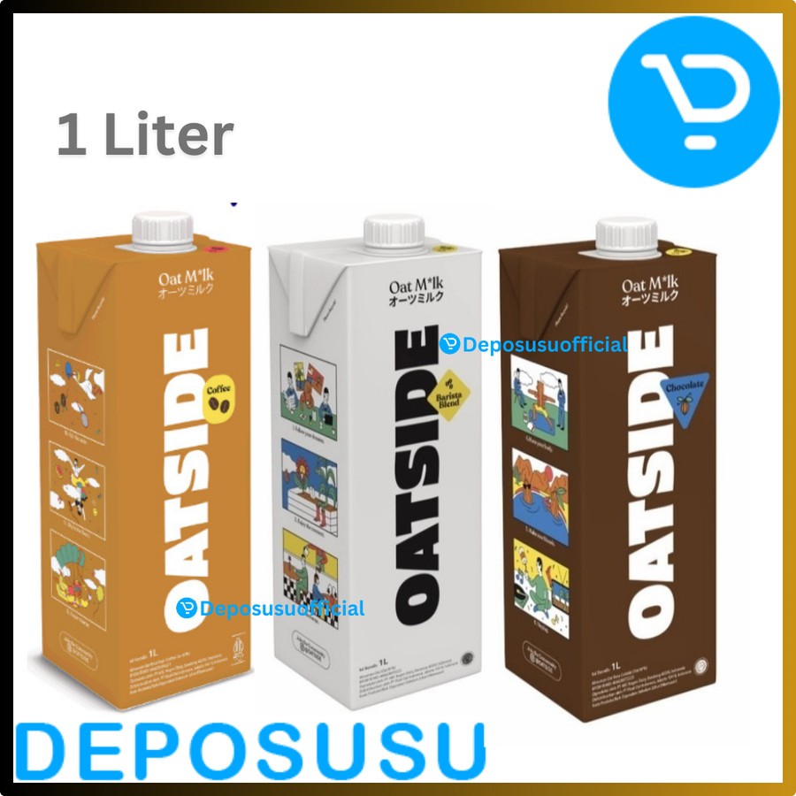 Jual OATSIDE Oat Milk 1L | Chocolate | Coffe | Barista Blend | Shopee ...
