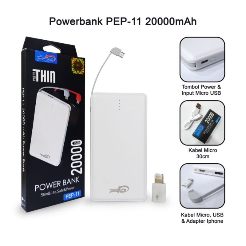 Jual PB POWER BANK PRO PEP-11 20000 MAH | Shopee Indonesia