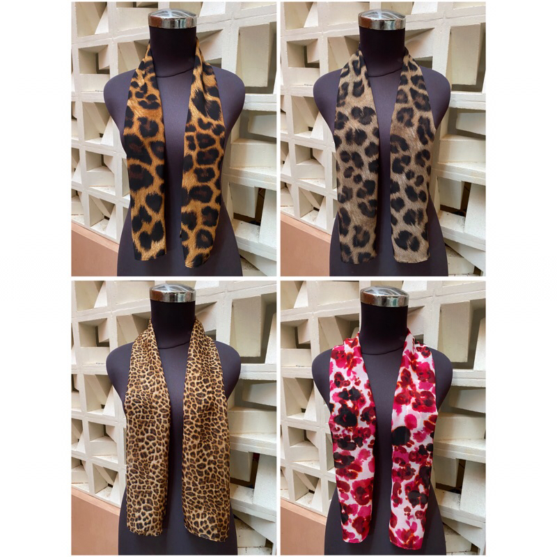 Jual Syal leopard macan doreng coklat hitam scarf scraft shawl ...