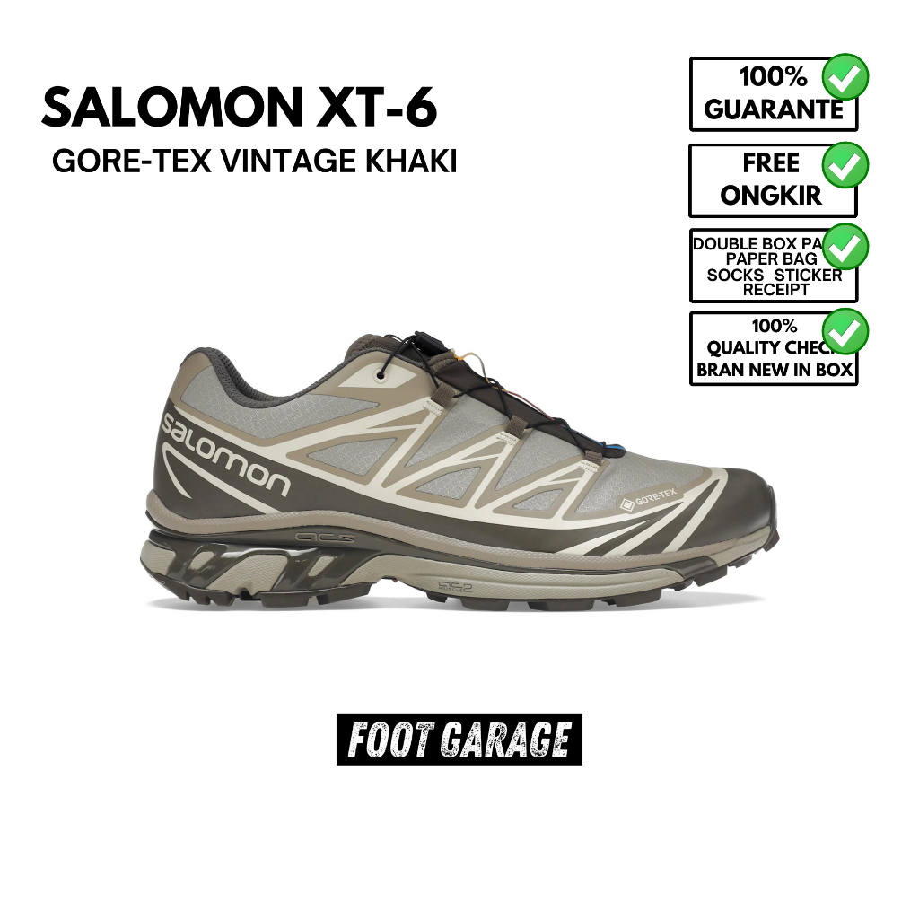 Jual Sneakers Salomon XT-6 GTX Vintage Khaki BNIB 100% Authentic | Shopee Indonesia