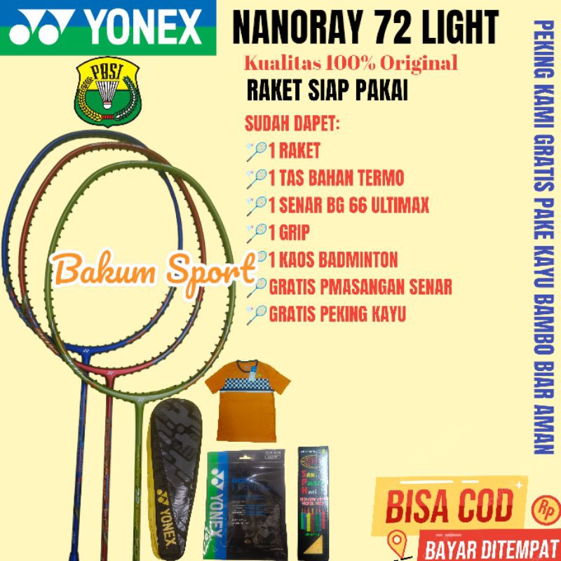 Jual Raket Badminton Yonex Nanoray 72 Light Rudy Hartono Kualitas 100% Original Asli Bisa (COD ...