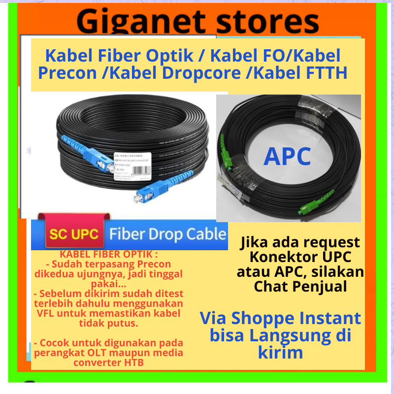 Jual Kabel Fiber Optik Dropcore FTTH Kabel FO Precon 150 meter Siap ...