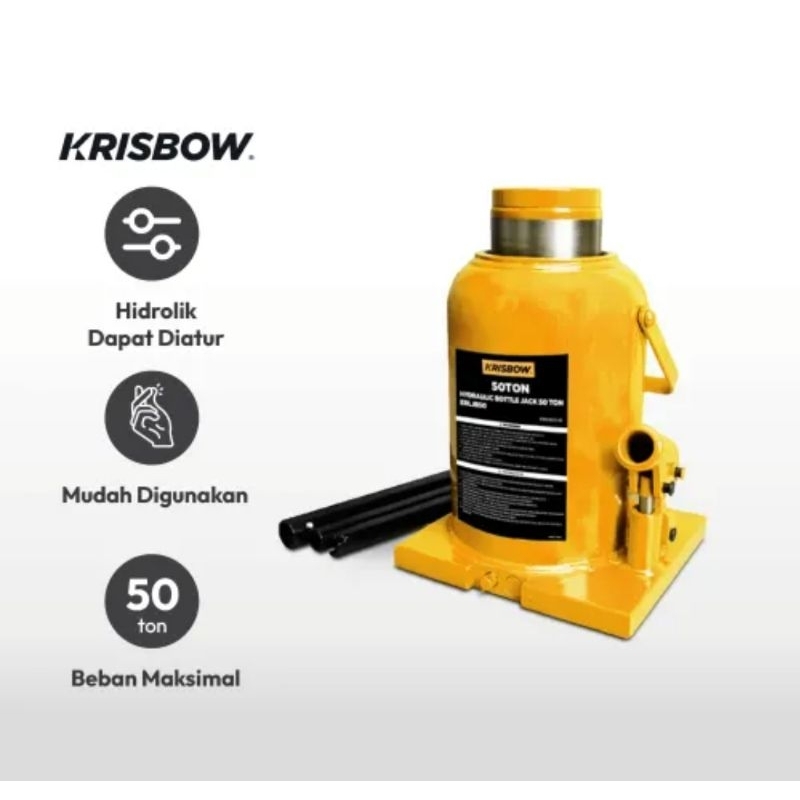 Jual KRISBOW Dongkrak Botol 50 Ton / HYDRAULIC BOTTLE JACK 50TON ...