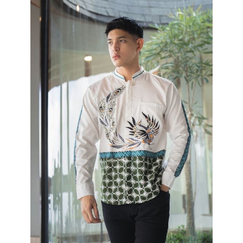 Jual Kemeja Batik-Bordir Pria NUC.ID Rohan 03 (BW - Hijau Olive ...