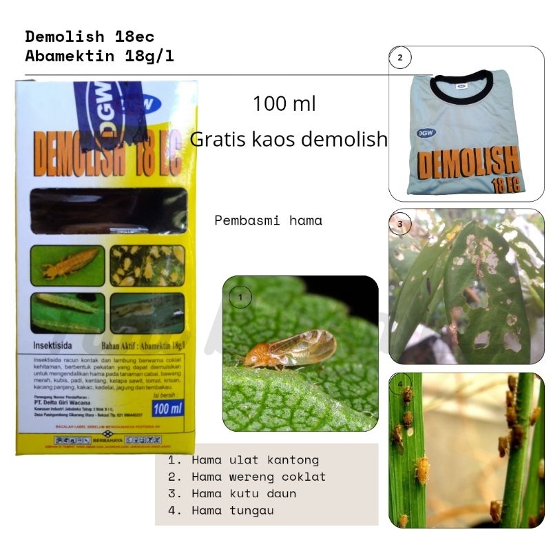 Jual DEMOLISH 18EC 100ML INSEKTISIDA ABAMEKTIN 18g/l PEMBASMI HAMA ...